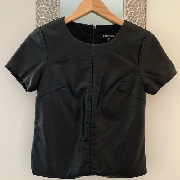 Express | Tops | Pleather Top By Express | Poshmark
